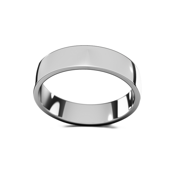 Anillo de Matrimonio Aniversario Promesa Square Liso de Plata.925