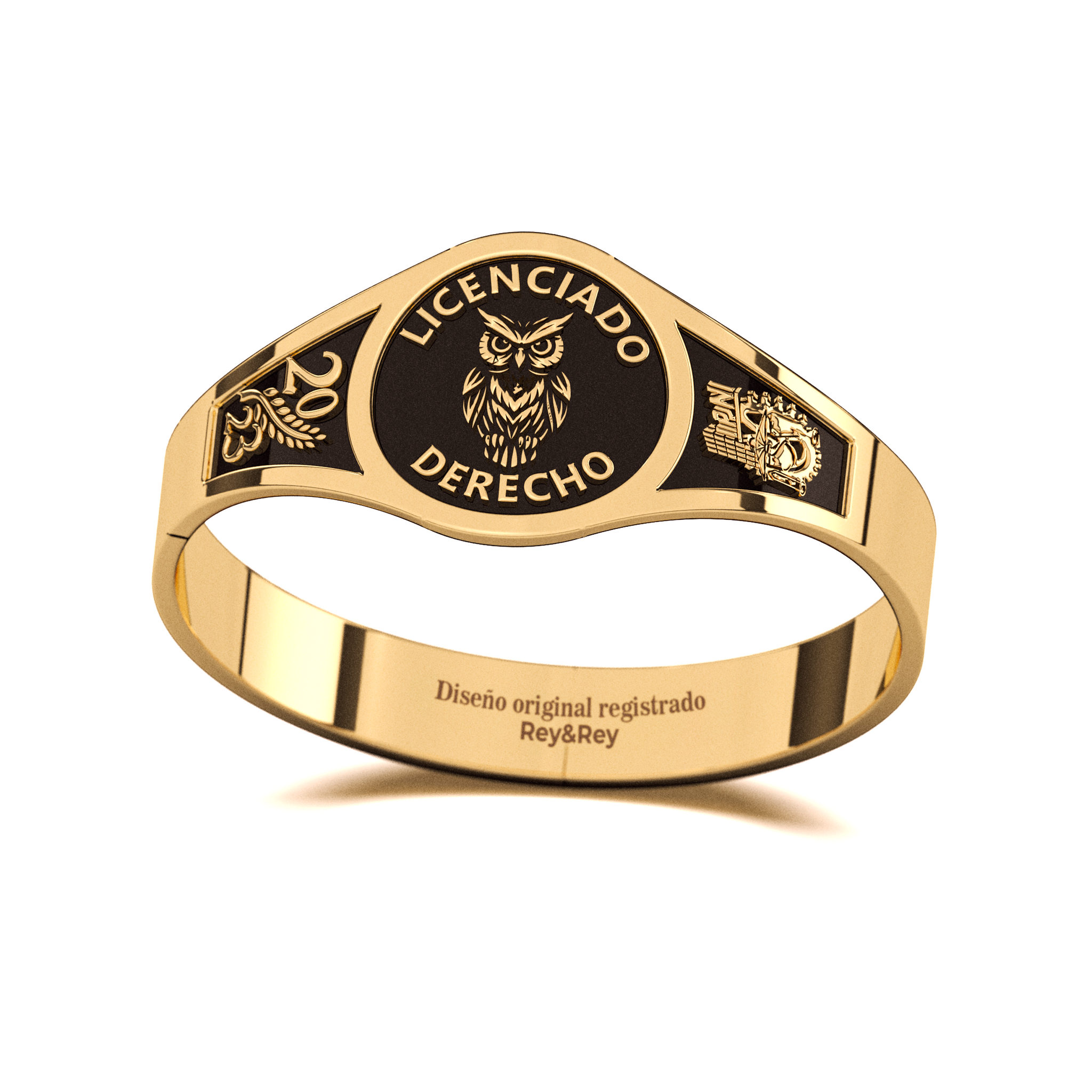 Anillo Graduación Carreras Licenciaturas Round Oro10k Macizo Personalizado