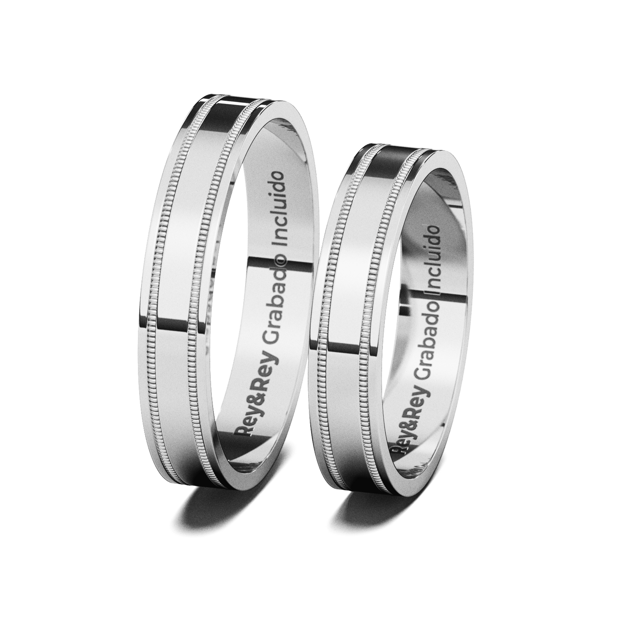 Anillos Matrimoniales Boda en Plata.925 Modelo Milgrain