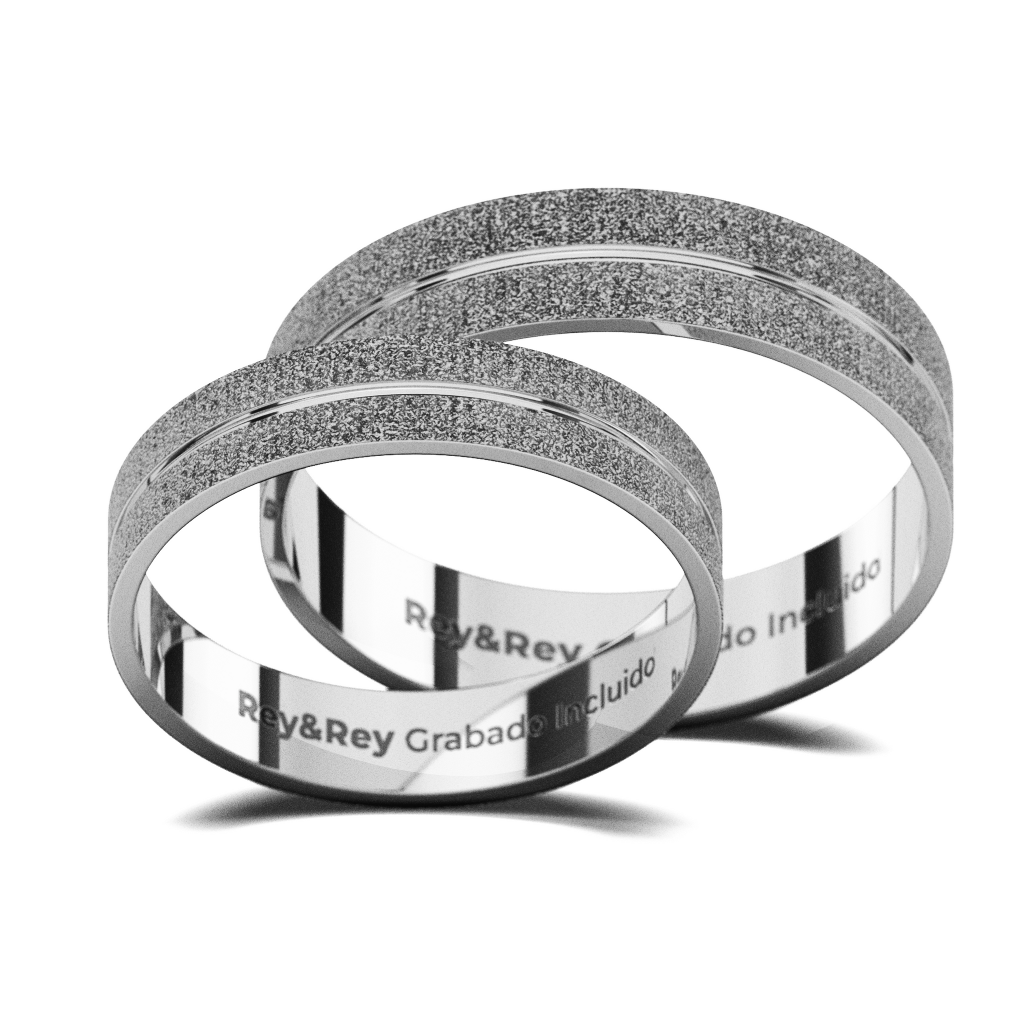 2 Anillos Matrimonio Boda Novios Parejas Satinados Argollas Plata.925