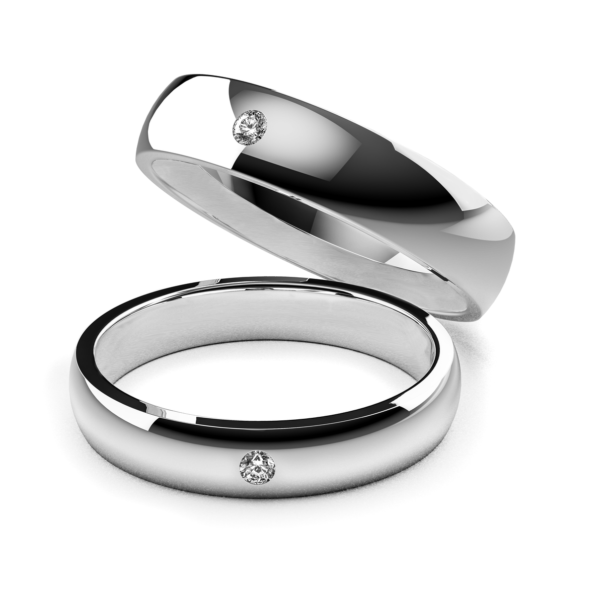 Anillos de Matrimonio en Plata .25 modelo Paloma