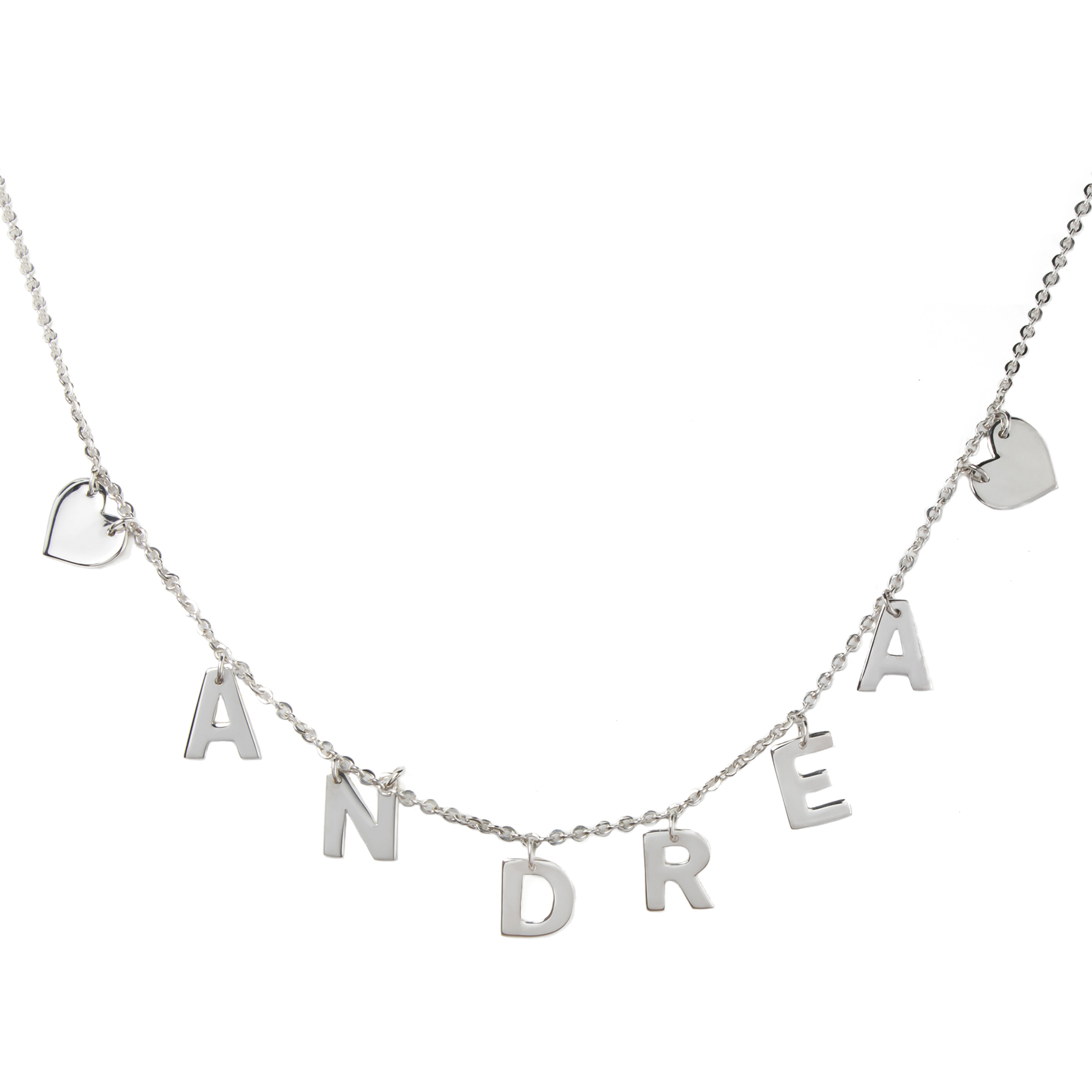 Collar Nombre Letras y Figuras Personalizables en Plata.925